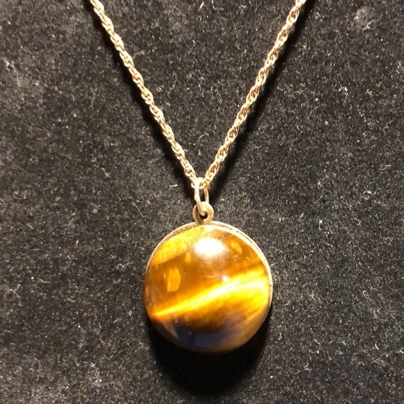 Handmade | Jewelry | Gold Toned Tigers Eye Necklace | Poshmark